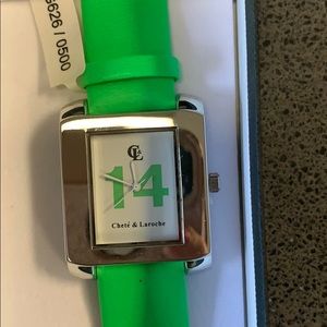 Chete & Laroche | Jewelry | New Chete Laroche Lime Green Watch | Poshmark
